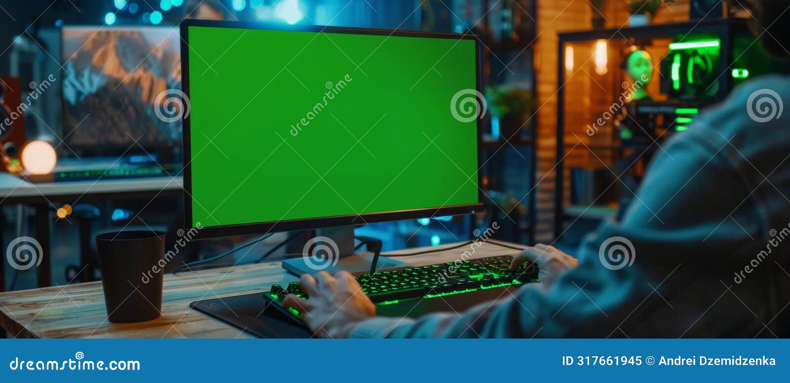 Computer Screen Mockup Of A Software Engineer Typing On A Keyboard Coding And Implementing New