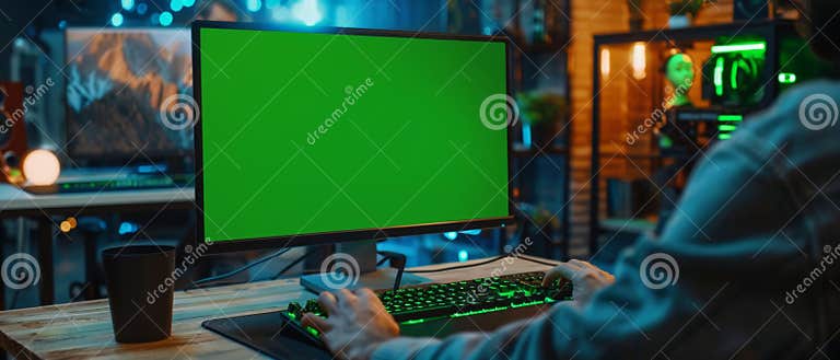 Computer Screen Mockup of a Software Engineer Typing on a Keyboard ...