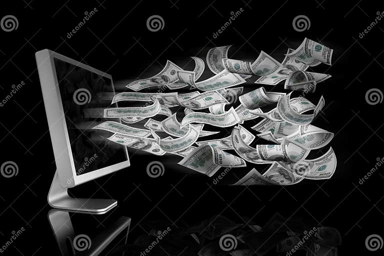 Computer screen with money stock image. Image of monitor - 9063775