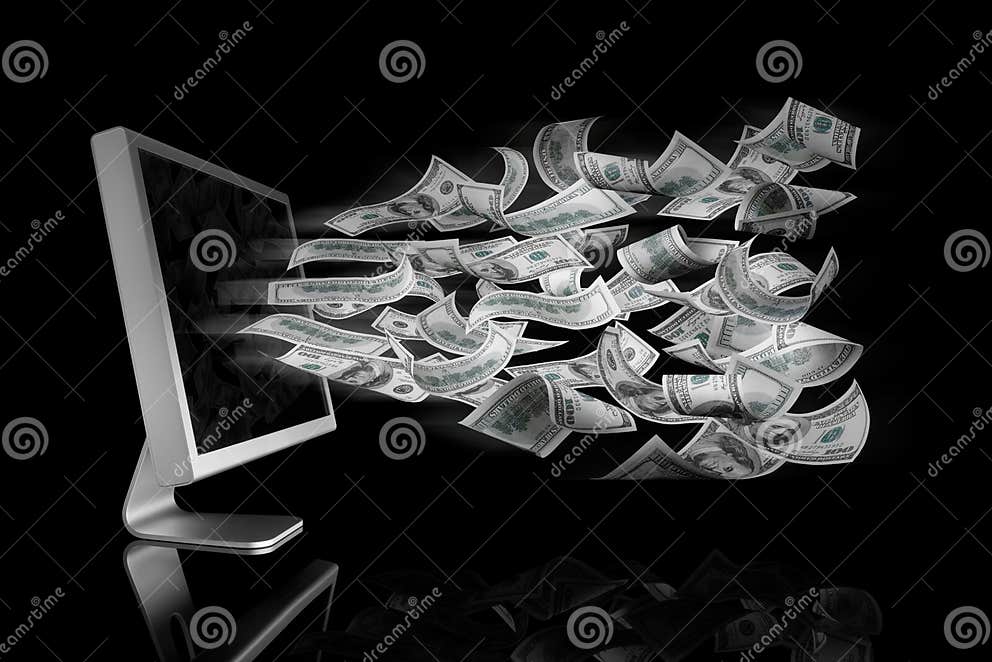 Computer screen with money stock image. Image of monitor - 9063775