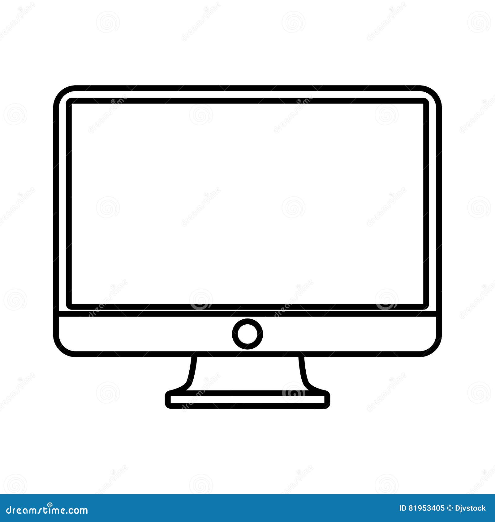 Computer Screen Monitor Technology Outline Stock Vector - Illustration ...
