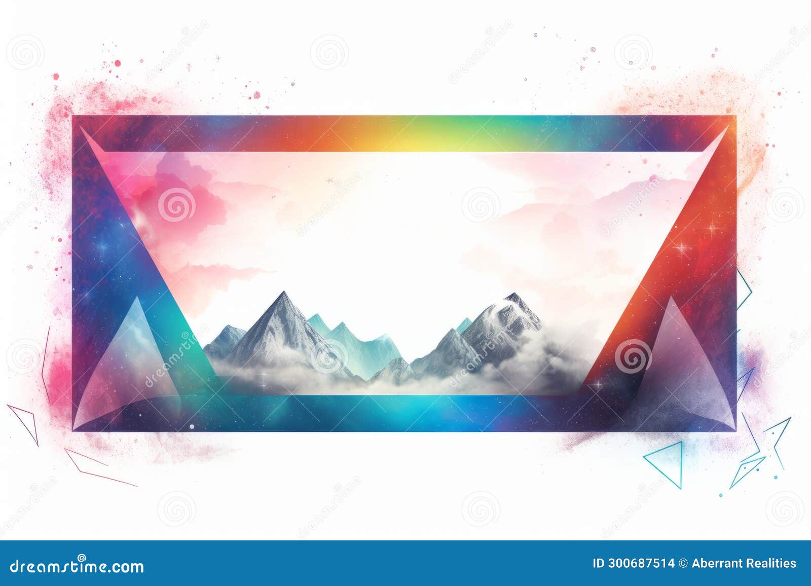 A Computer Screen with Mountains in the Background Stock Illustration ...