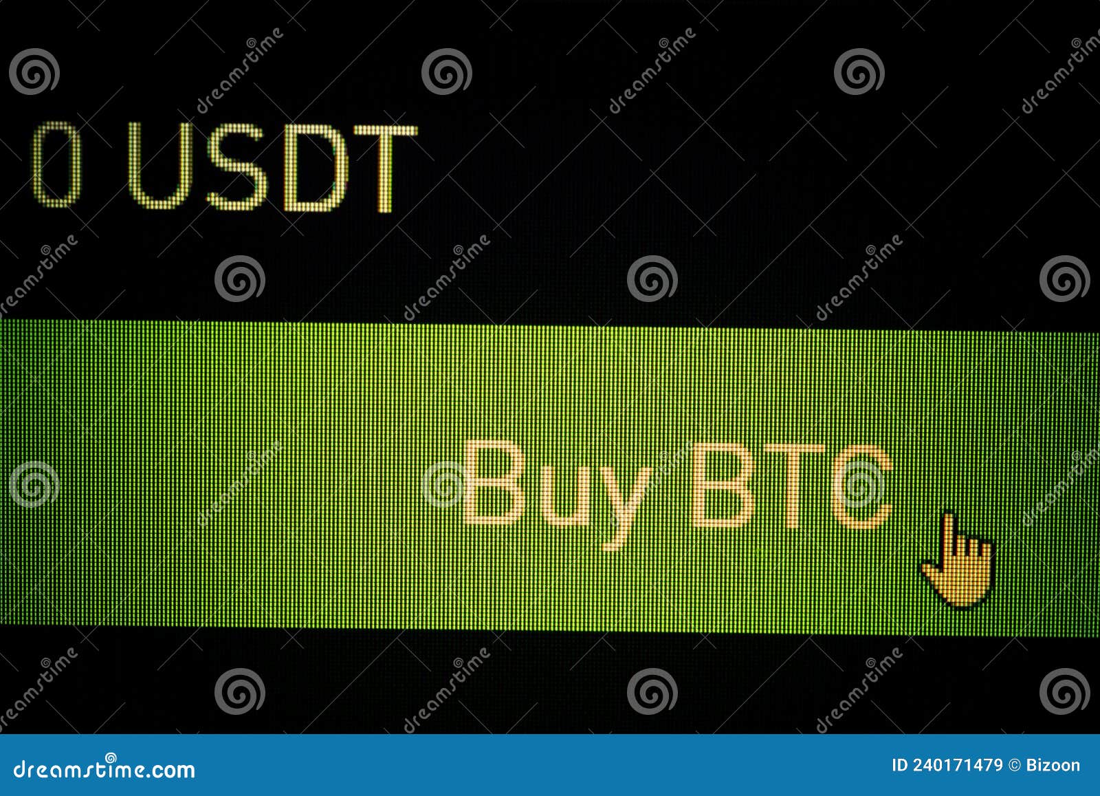 Computer Screen with the Mouse Cursor on the Buy Bitcoin Button Stock ...