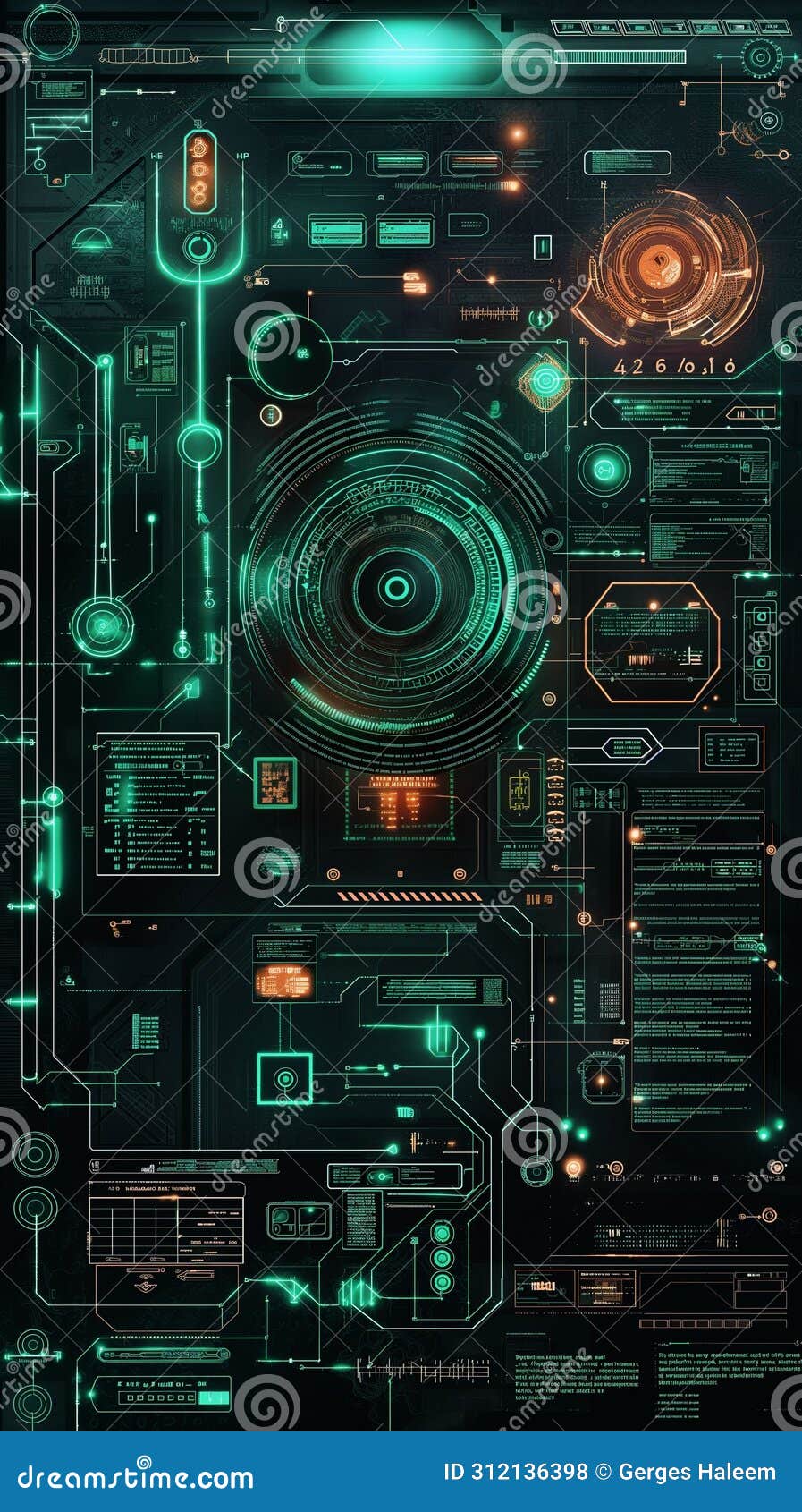 Computer Screen with Numerous Green Lights Stock Illustration ... Computer Screen with Numerous Green Lights Stock Illustration ...