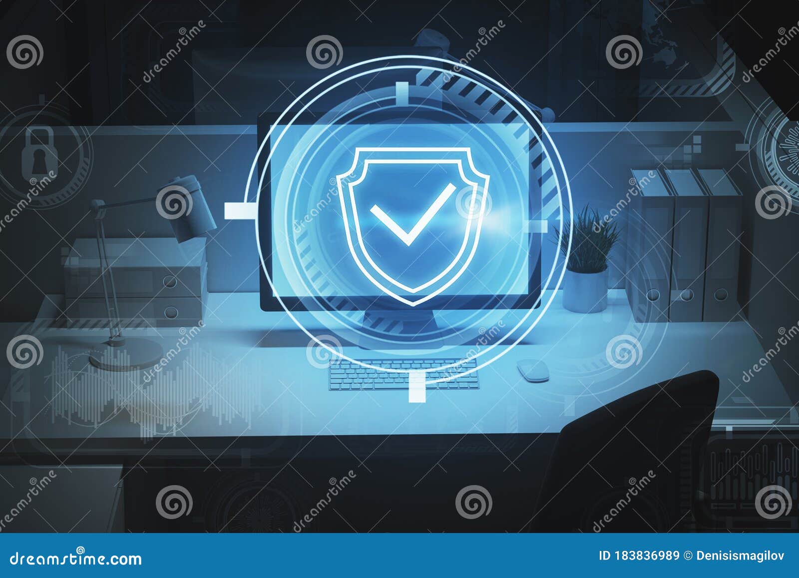 Computer Screen with Online Security Interface Stock Image - Image of ...