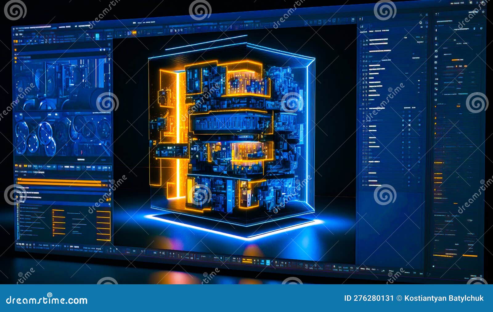 Computer Screen with Picture of Building in the Middle of it ...