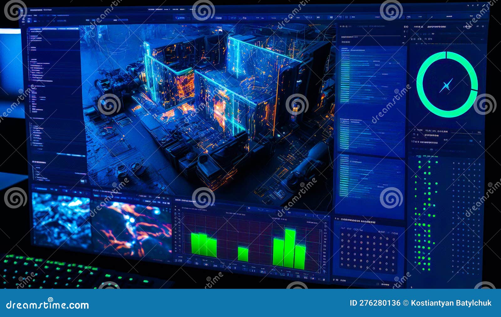 Computer Screen with Picture of Building in the Middle of it ...