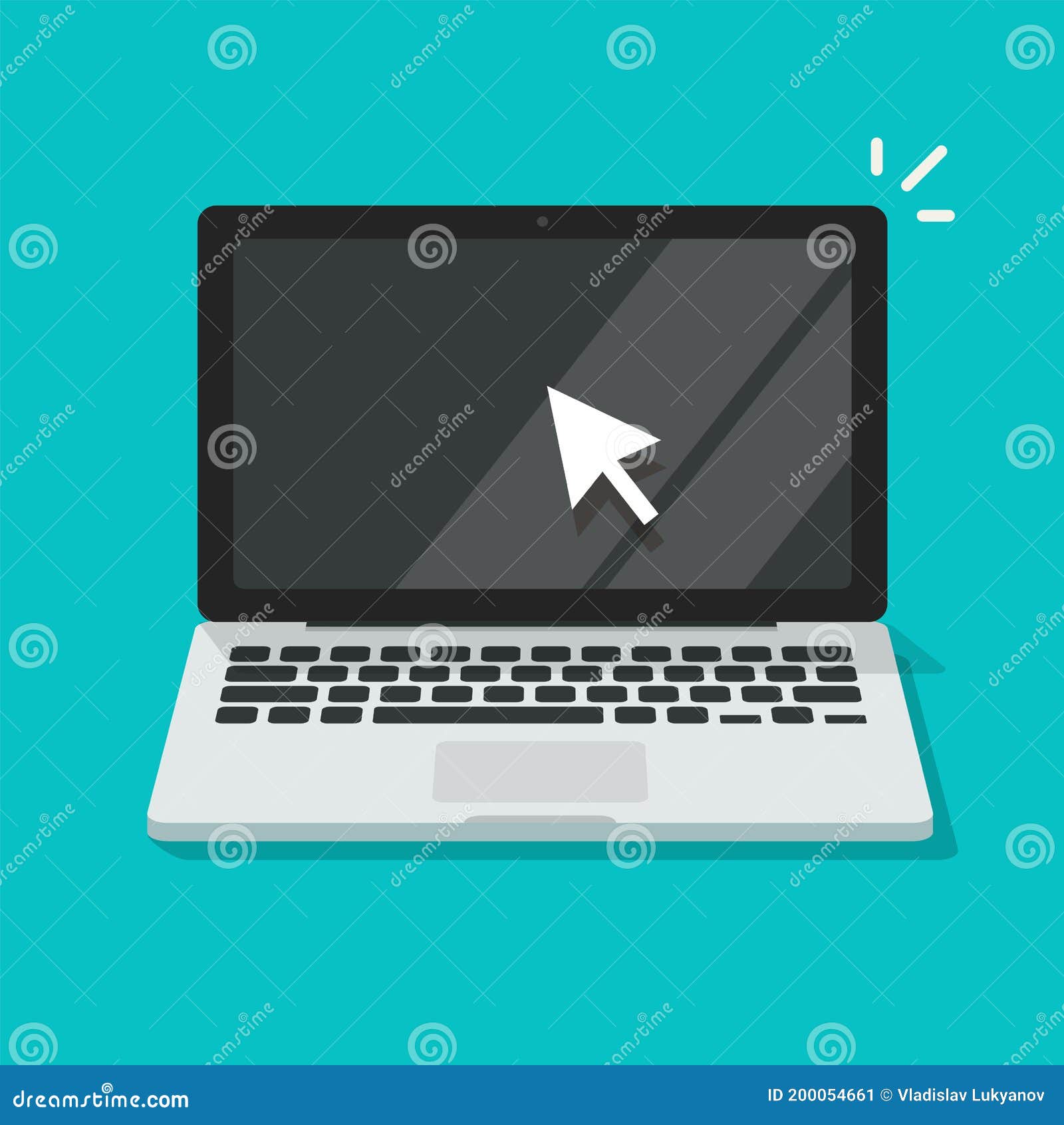 Computer Screen with Pointer Mouse Arrow Icon Vector Flat Cartoon ...