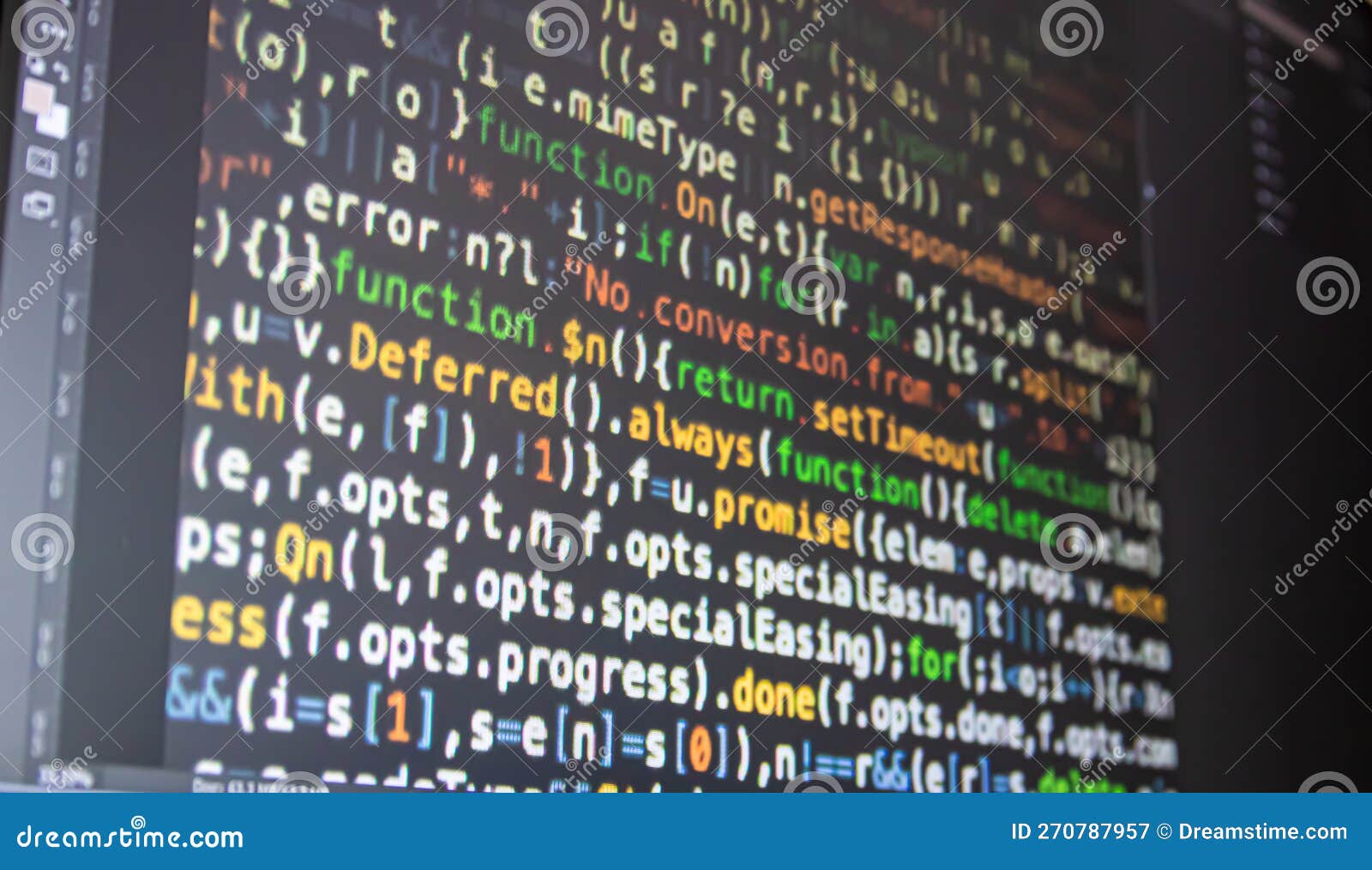 Computer Screen with Program Code. Concept of Programming and Coding ...
