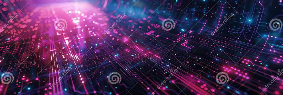 A Computer Screen with a Purple Background and a Blue and Pink Line by ...