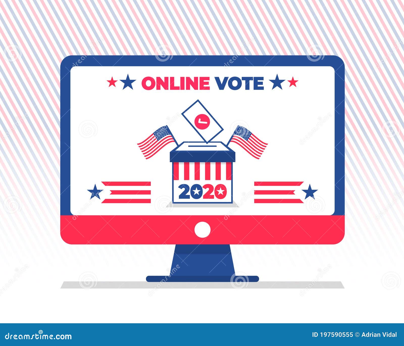 Computer Screen Ready To Vote Online for the 2020 US Presidential ...