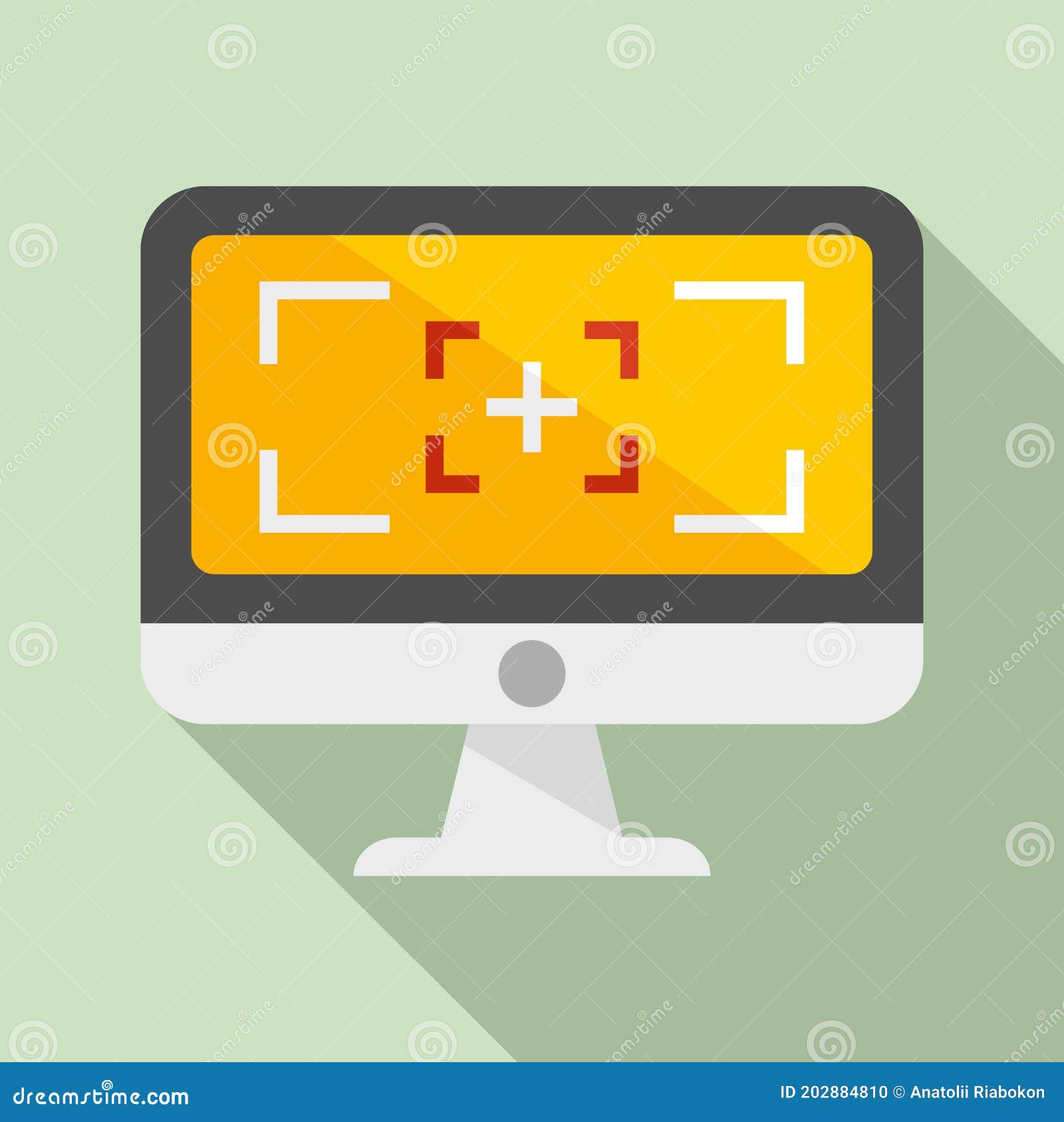Computer Screen Recording Icon, Flat Style Stock Vector - Illustration ...