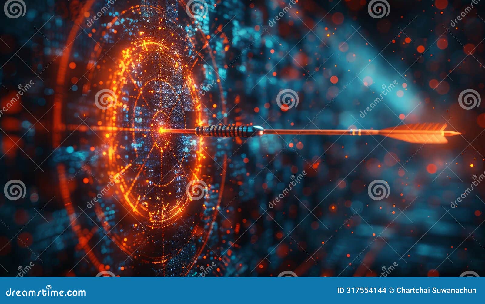 A Computer Screen with a Red Arrow Pointing To the Center by AI ...