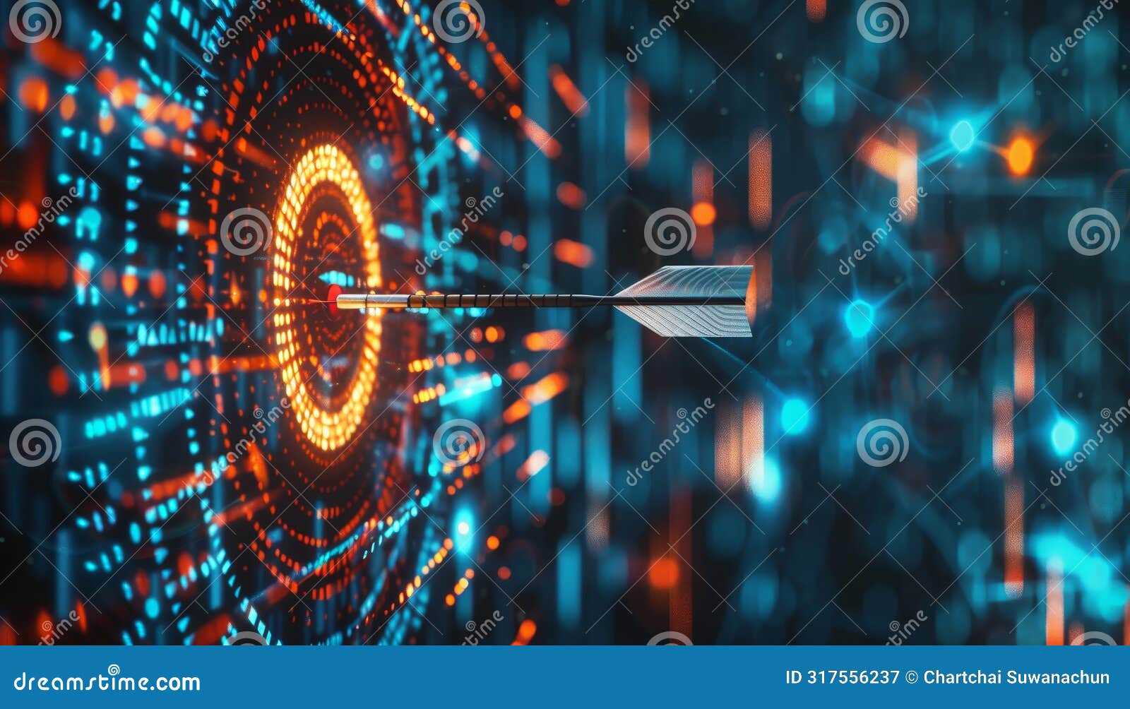 A Computer Screen with a Red Arrow Pointing To the Center by AI ...