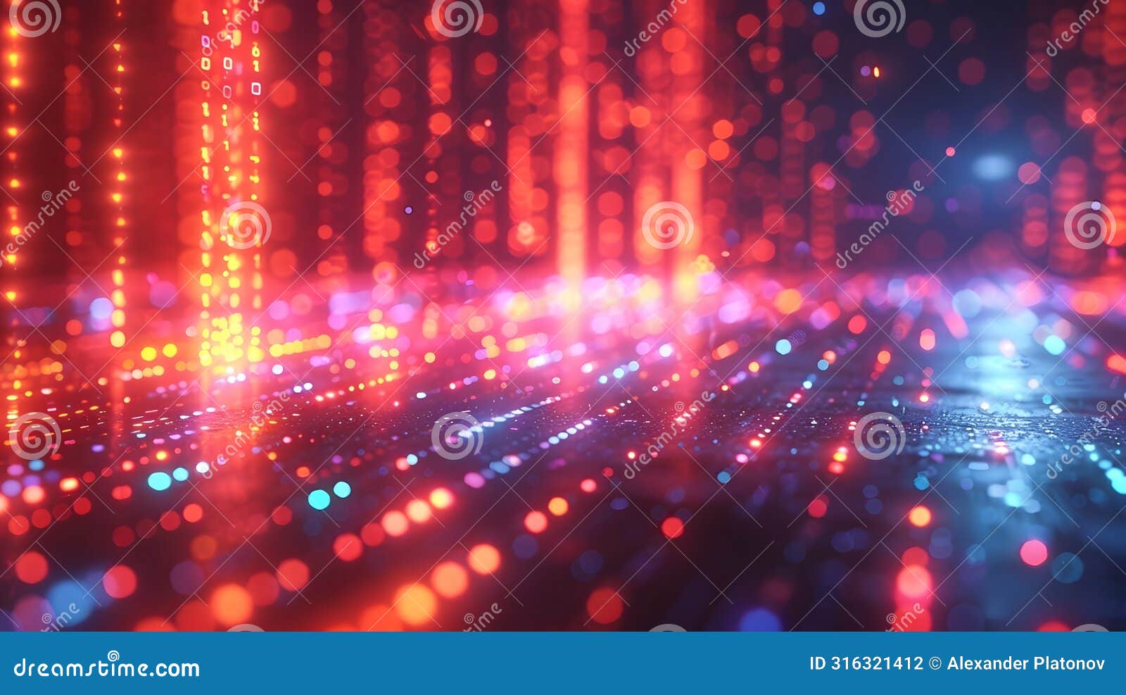 A Computer Screen with a Red and Blue Background with a Bunch of ...