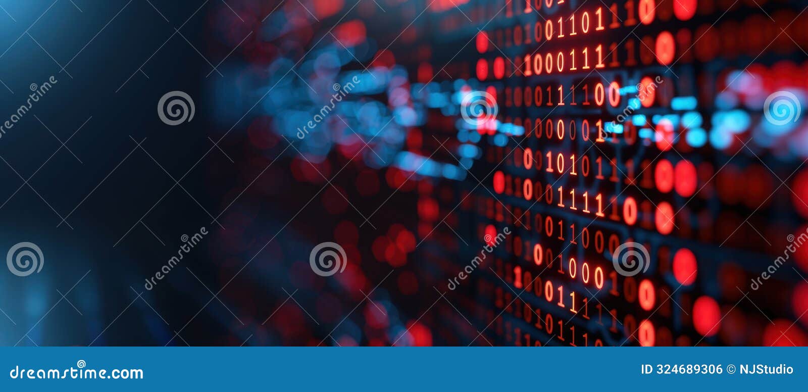 A Computer Screen with a Red and Blue Background and a Row of Red Stock ...