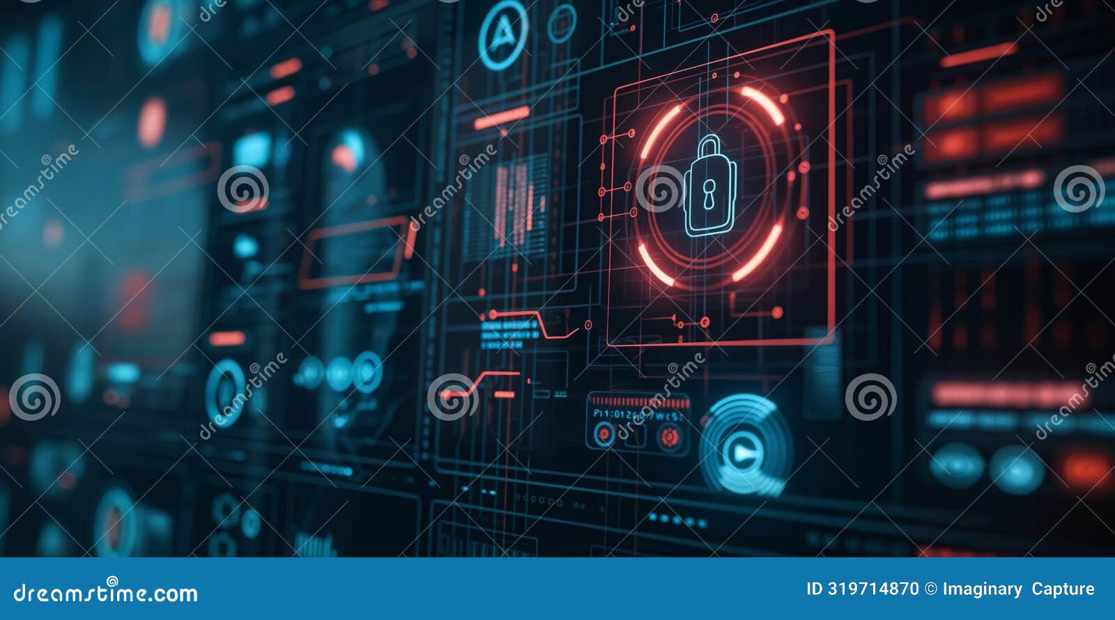 A Computer Screen with a Red Circle and a Number 8 on it, Digital ...