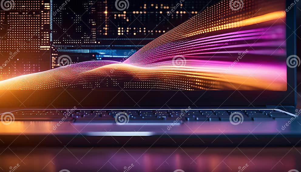 Computer Screen with Running Program Code, Close-up of Computer ...