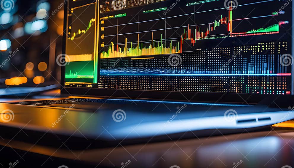 Computer Screen with Running Program Code, Close-up of Computer ...