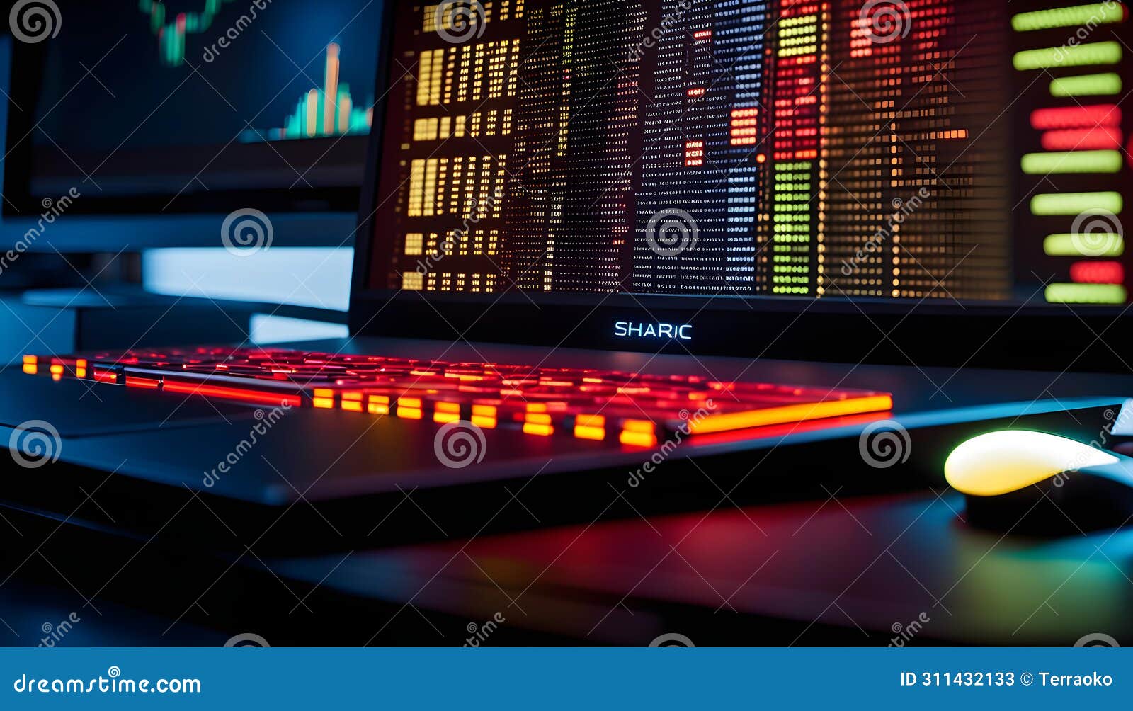 Computer Screen with Running Program Code, Close-up of Computer ...