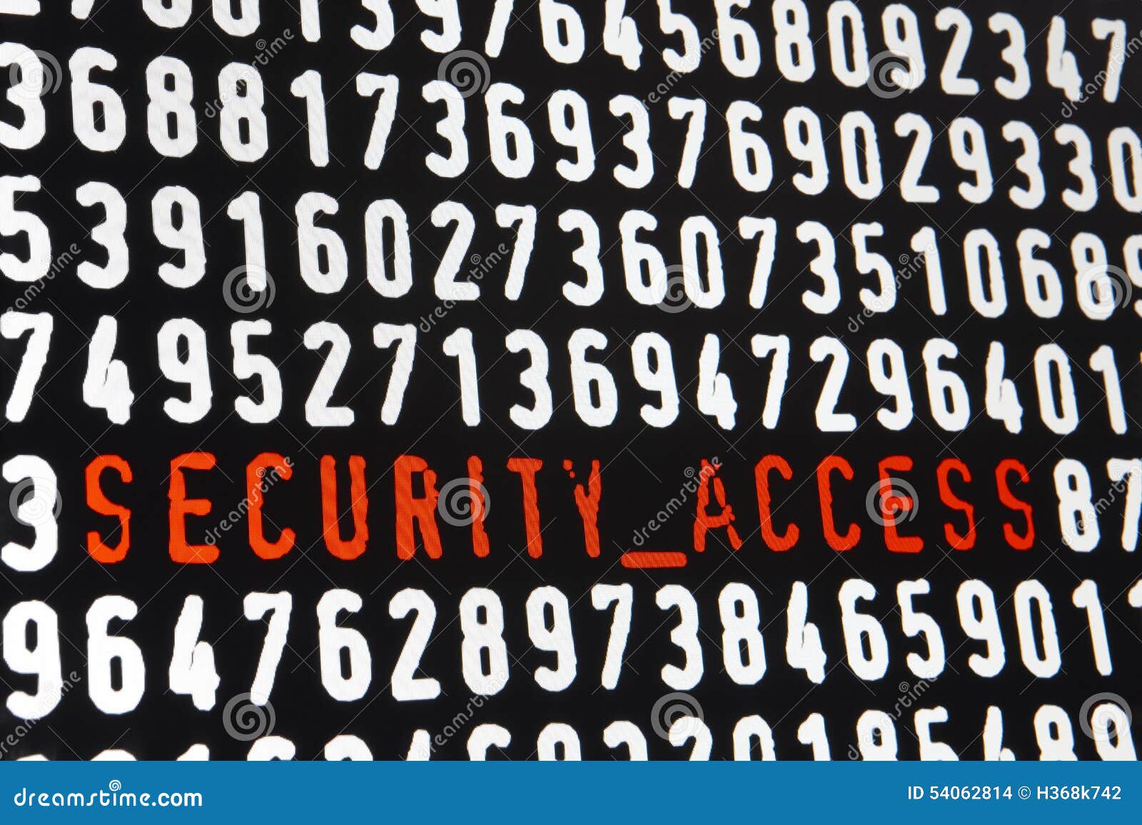 Computer Screen with Security Access Text on Black Background Stock ...
