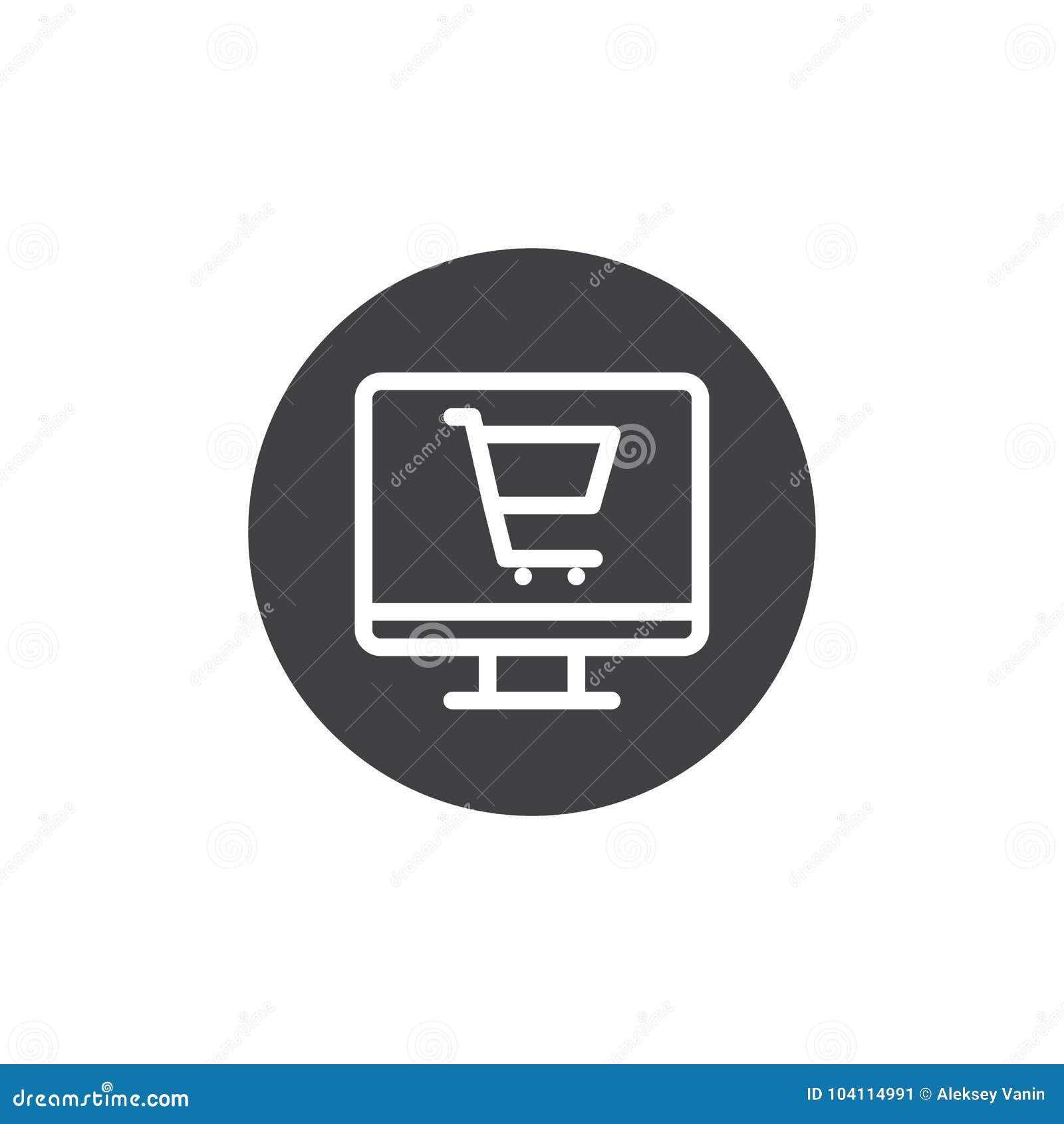 Computer Screen with Shopping Cart Icon Vector Stock Vector ...