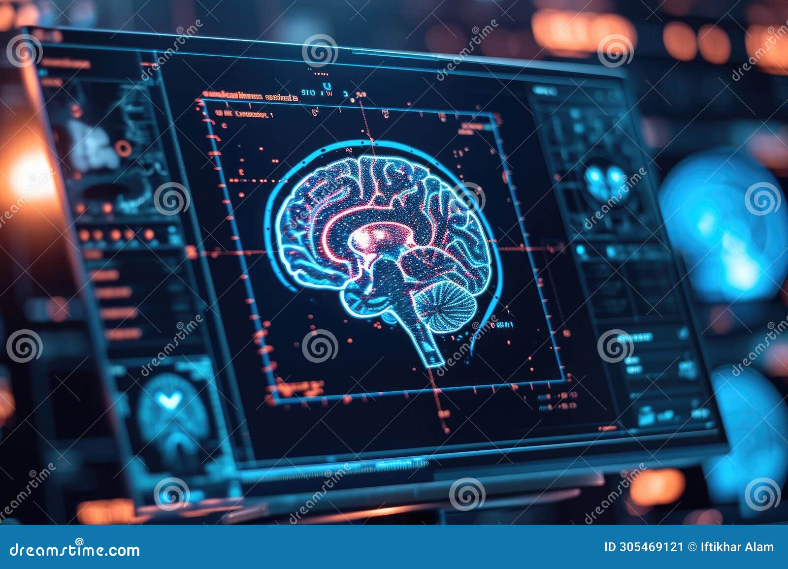 A Computer Screen Showing an Accurate Depiction of a Brain ... A Computer Screen Showing an Accurate Depiction of a Brain ...