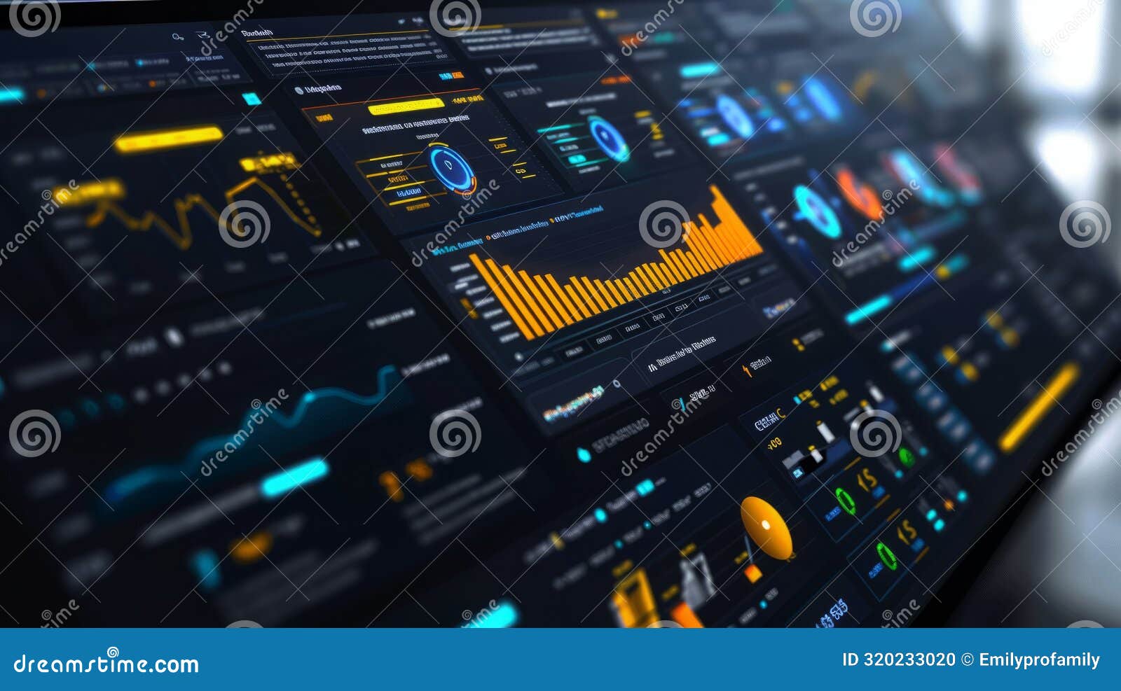 Computer Screen Displaying Large Amount of Data Stock Photo - Image of data, graphs: 320233020