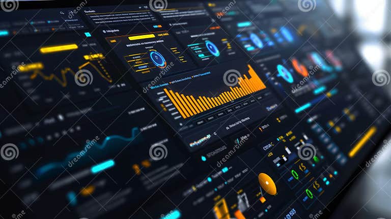 Computer Screen Displaying Large Amount of Data Stock Photo - Image of ...