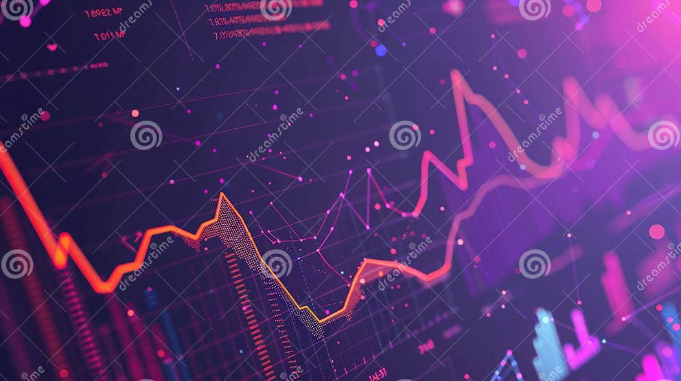 Computer Screen Displaying Line Graph Stock Photo - Image of graph ...