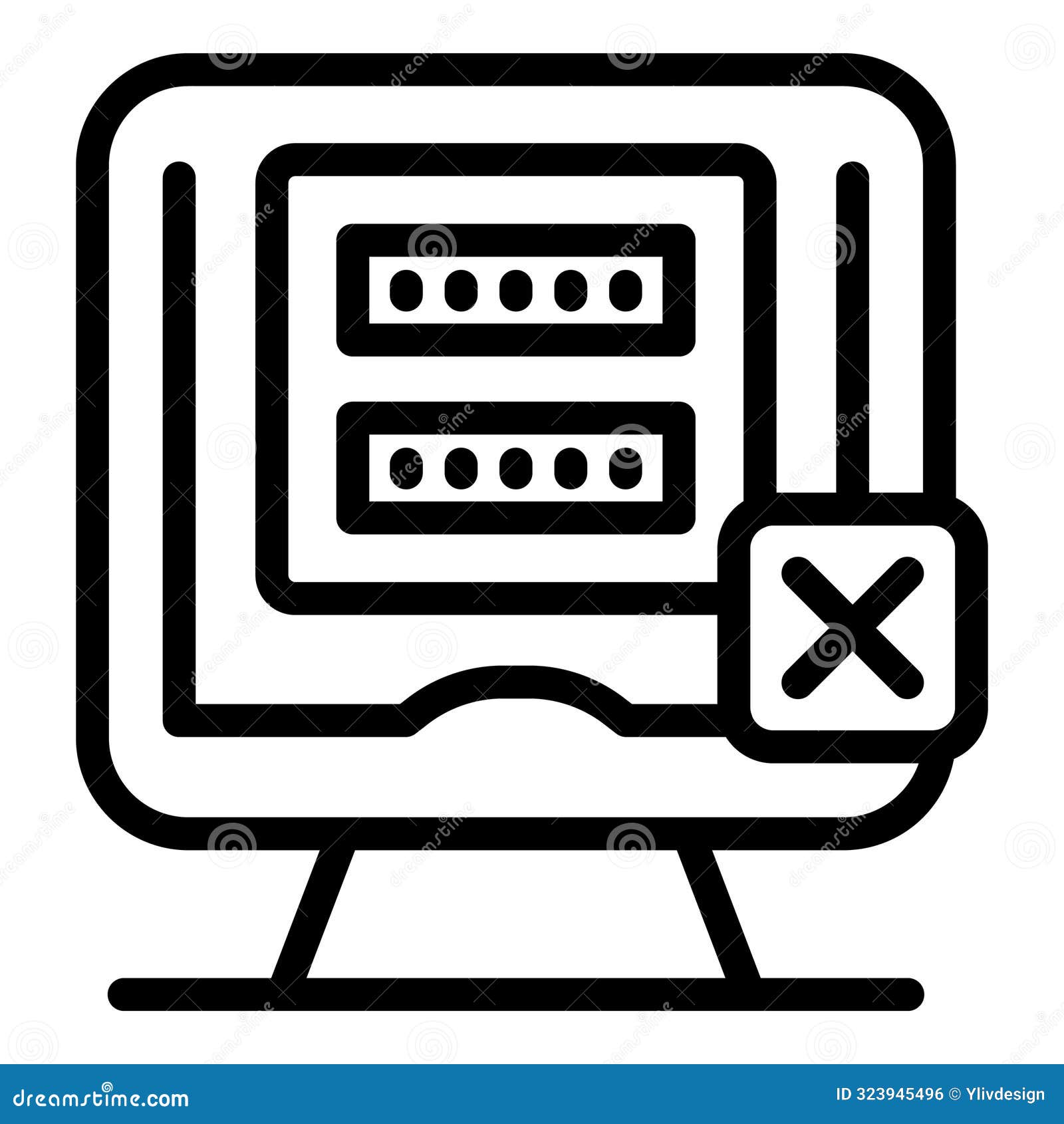 Computer Screen Displaying Wrong Password Showing Login Error Stock Vector - Illustration of ...