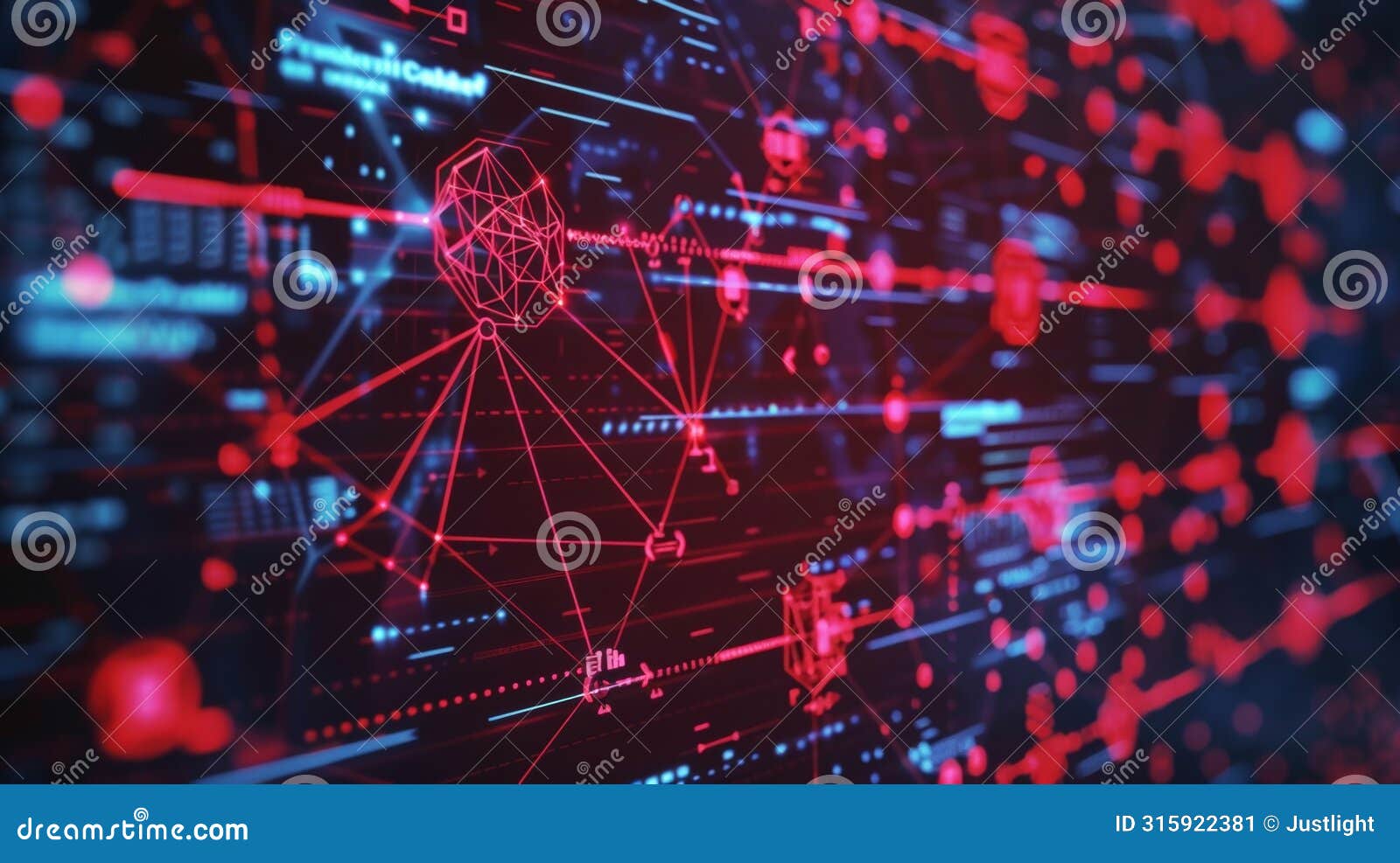 A Computer Screen Showing a Simulated Network with Different Nodes and ...