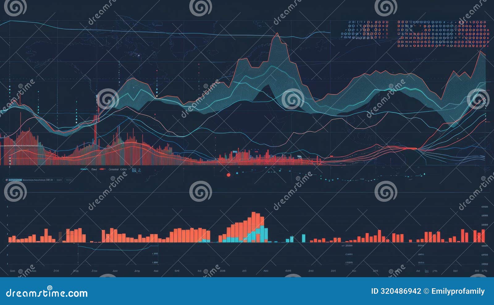 Black Computer Screen Displaying Graphs Stock Photo - Image of computational, screen: 320486942