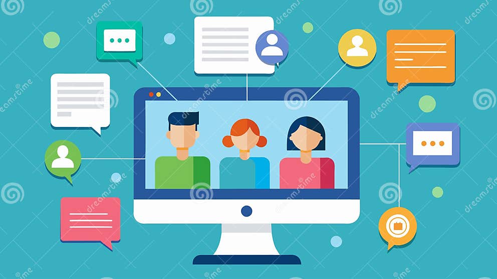 A Computer Screen Showing Various Threads and Discussions between ...