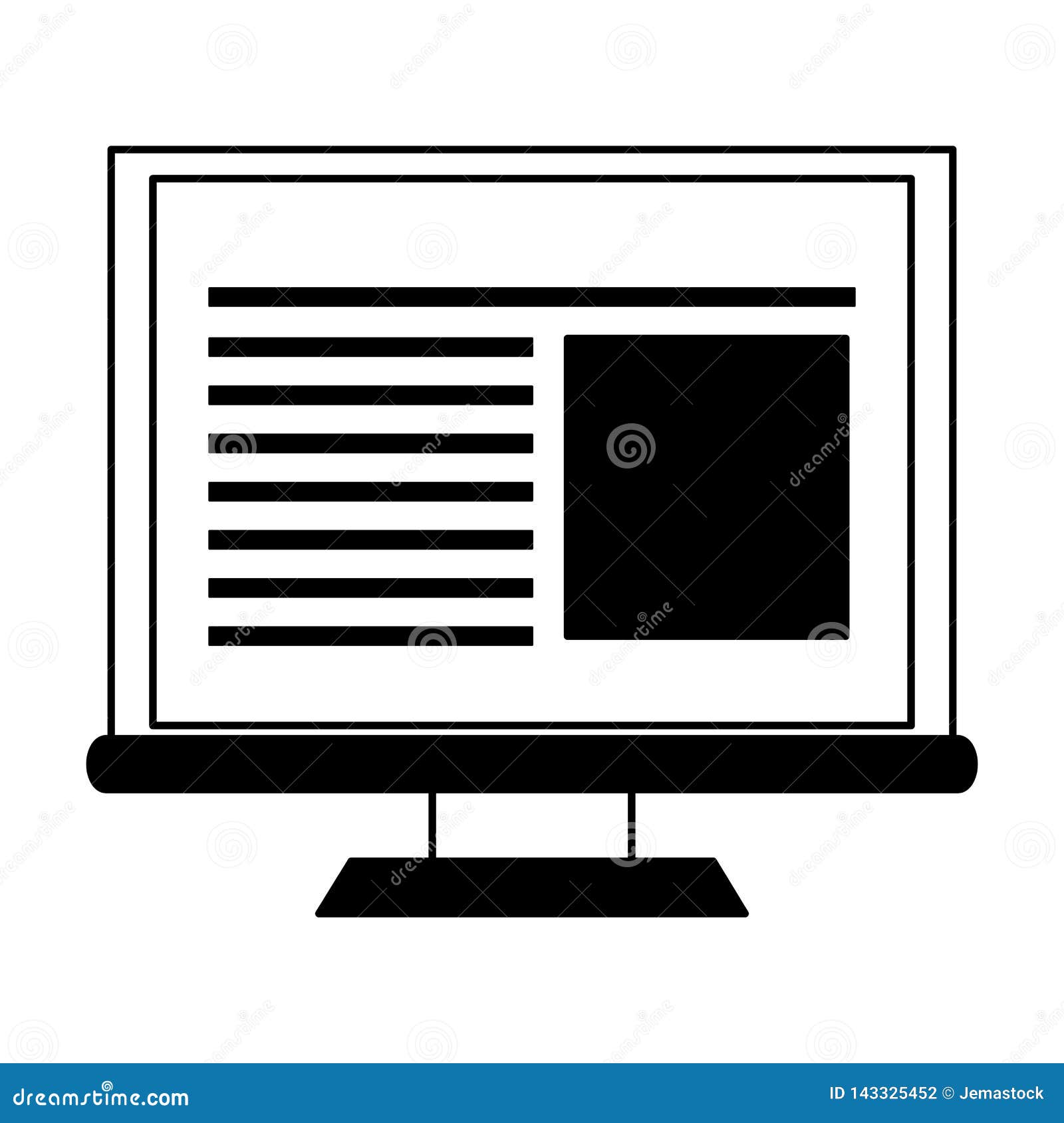 Computer Screen Technology in Black and White Stock Vector ...