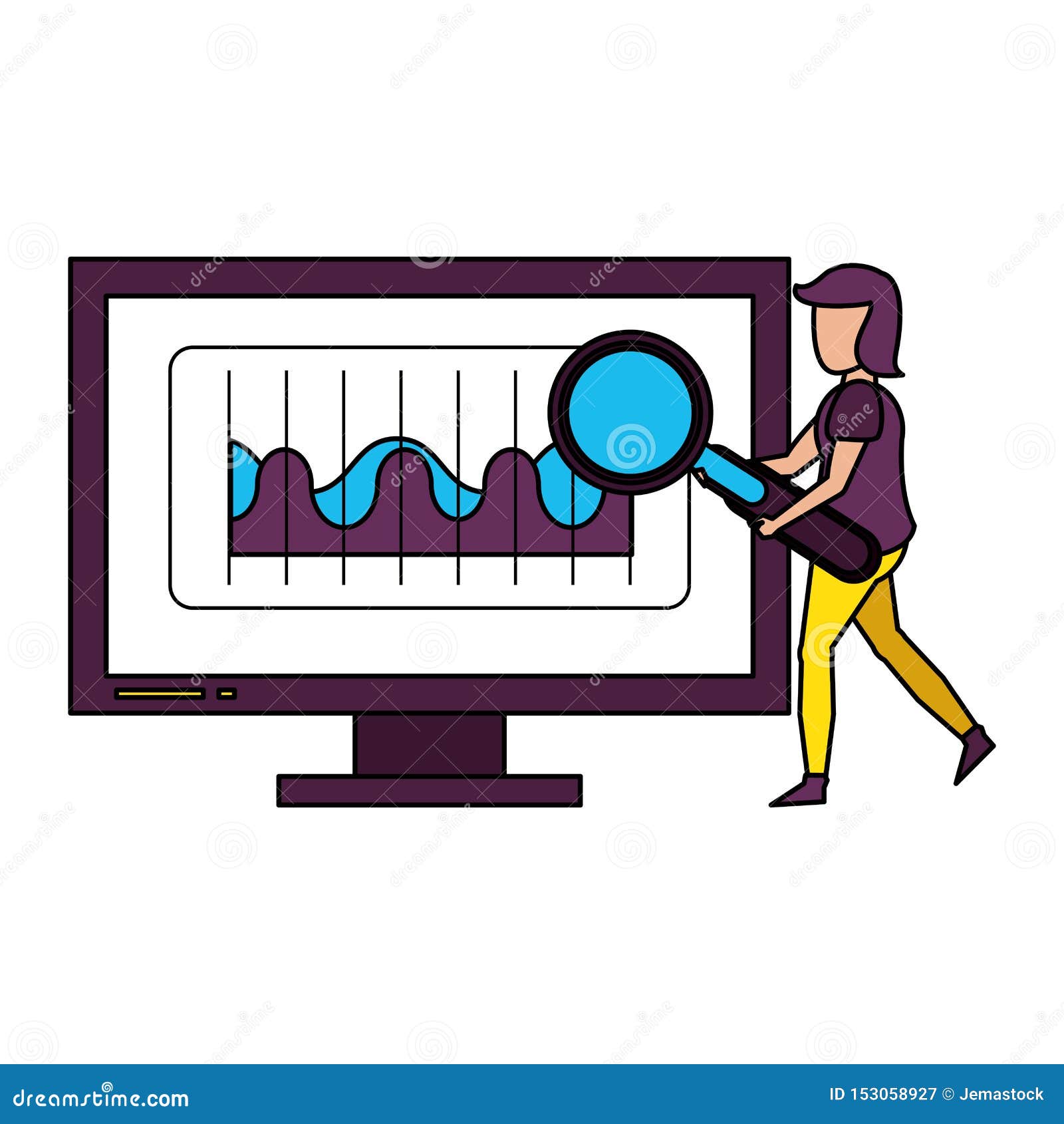 Computer Screen Technology Hardware Cartoon Stock Vector - Illustration ...