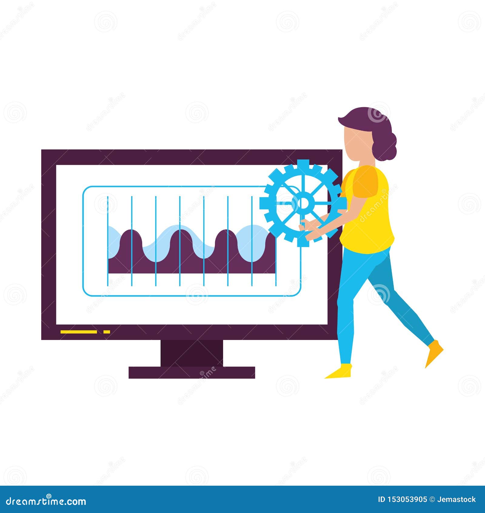 Computer Screen Technology Hardware Cartoon Stock Vector - Illustration ...