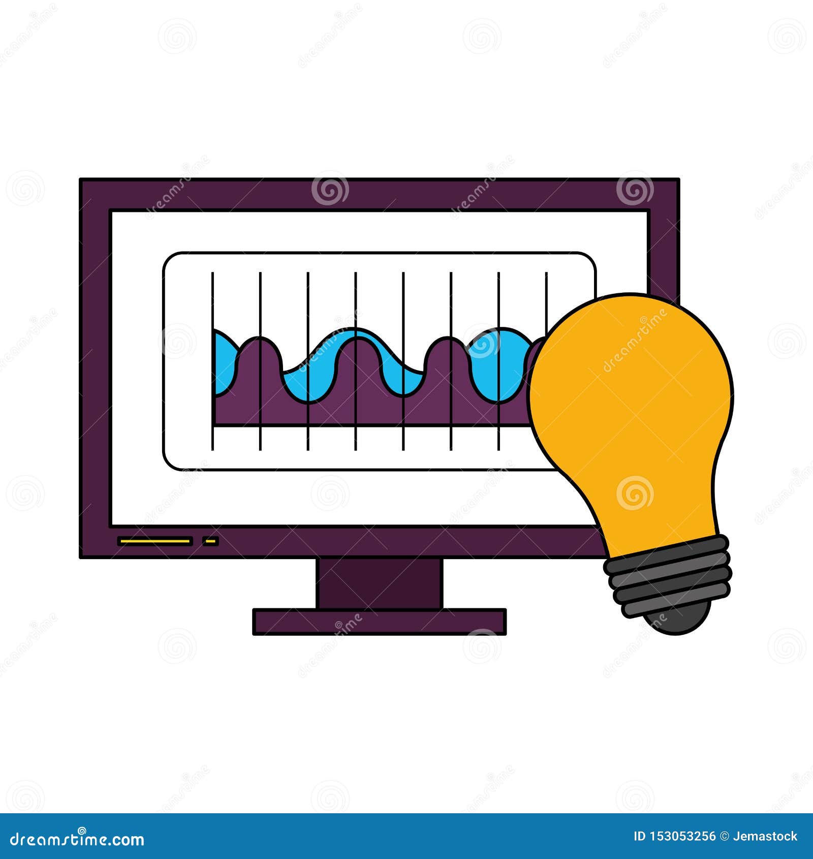 Computer Screen Technology Hardware Cartoon Stock Vector - Illustration ...
