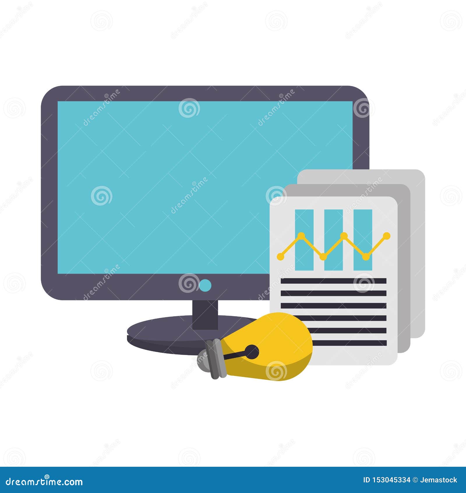 Computer Screen Technology Hardware Cartoon Stock Vector - Illustration ...
