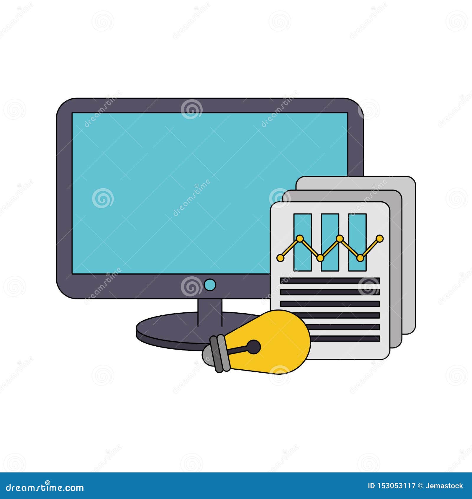 Computer Screen Technology Hardware Cartoon Stock Vector - Illustration ...