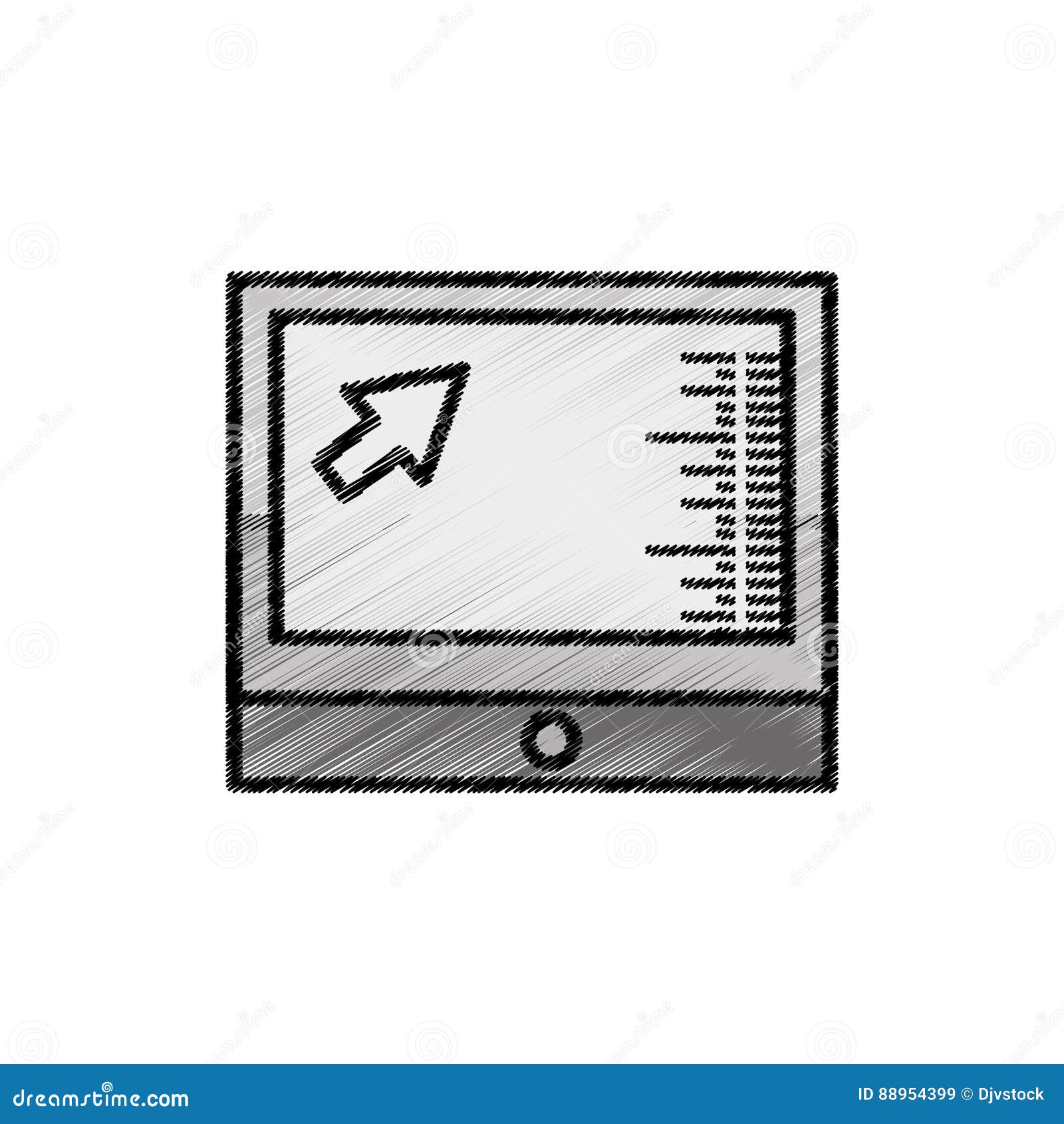 Computer Screen Technology Sketch Stock Illustration - Illustration of ...