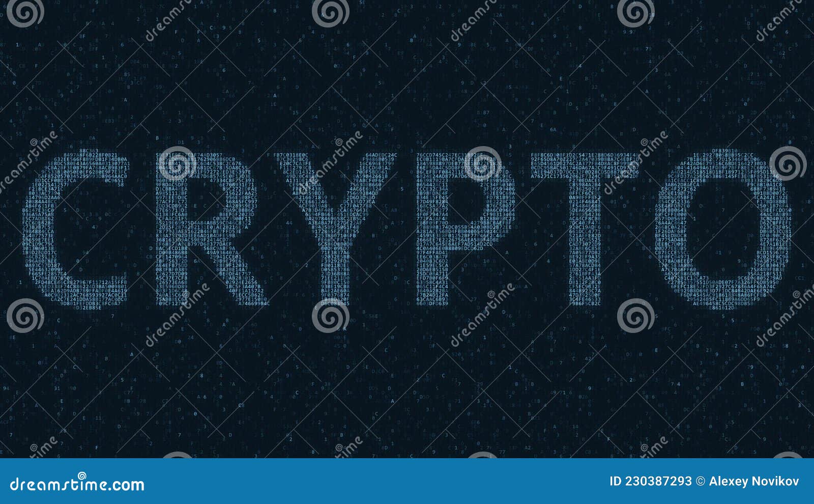 CRYPTO Text Made with Many Symbols on Computer Screen, 3d Rendering ...
