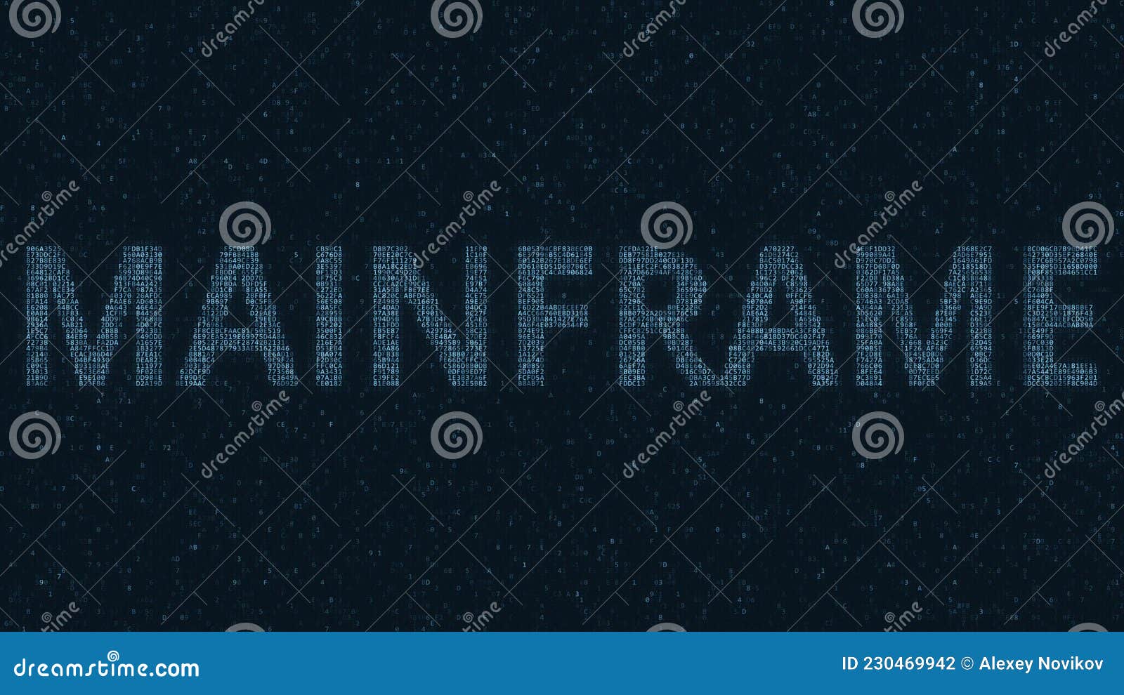 MAINFRAME Text Made with Many Symbols on Computer Screen, 3d Rendering ...