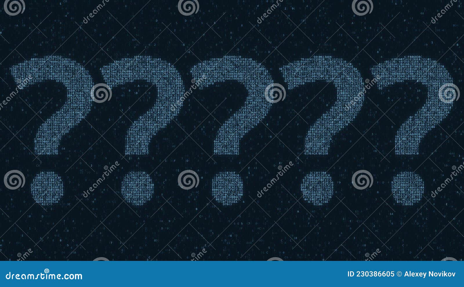 Question Marks Made with Many Symbols on Computer Screen, 3d Rendering ...