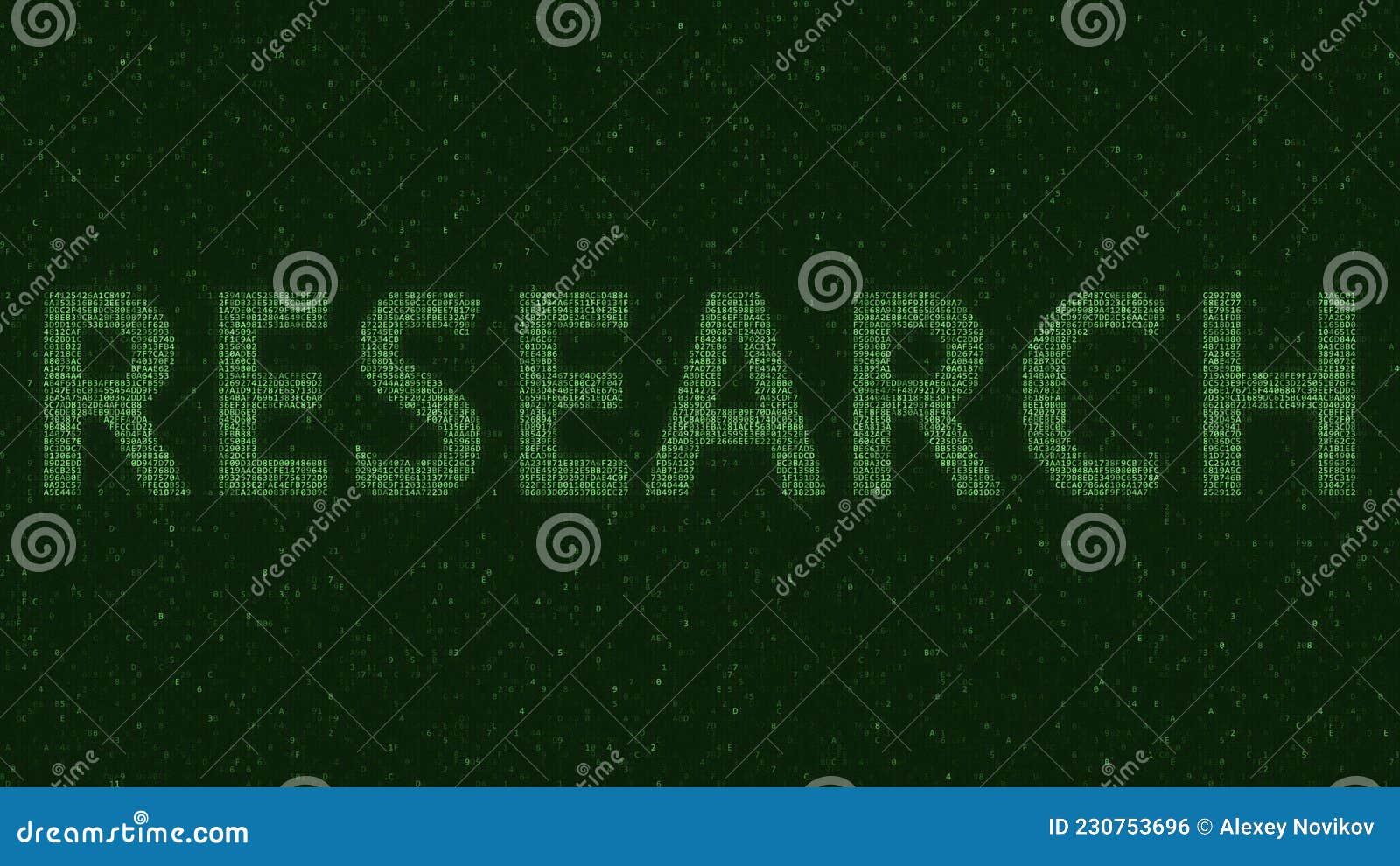 RESEARCH Text Made with Many Symbols on Computer Screen, 3d Rendering ...