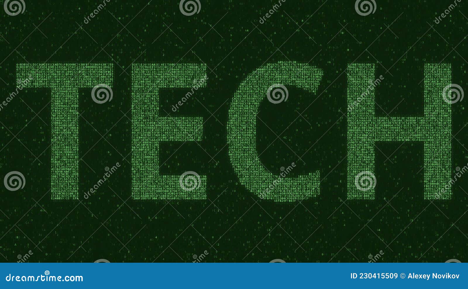 TECH Text Made with Many Symbols on Computer Screen, 3d Animation Stock ...