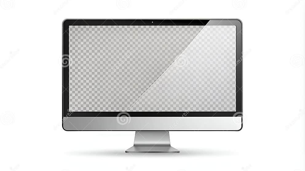 Computer Screen Transparancy View Left and Front Isolated White ...