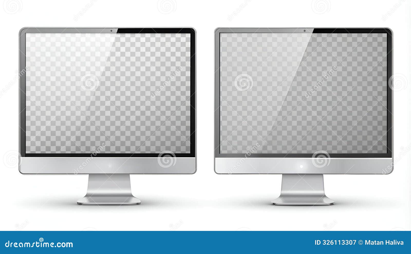 Computer Screen Transparancy View Left and Front Isolated White ...
