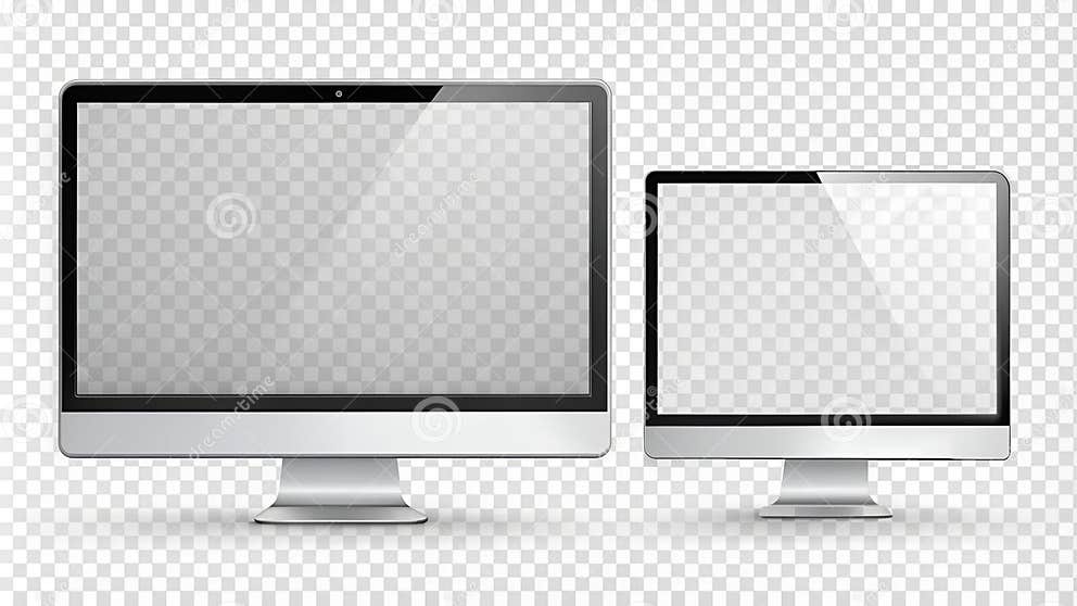Computer Screen Transparancy View Left and Front Isolated White ...