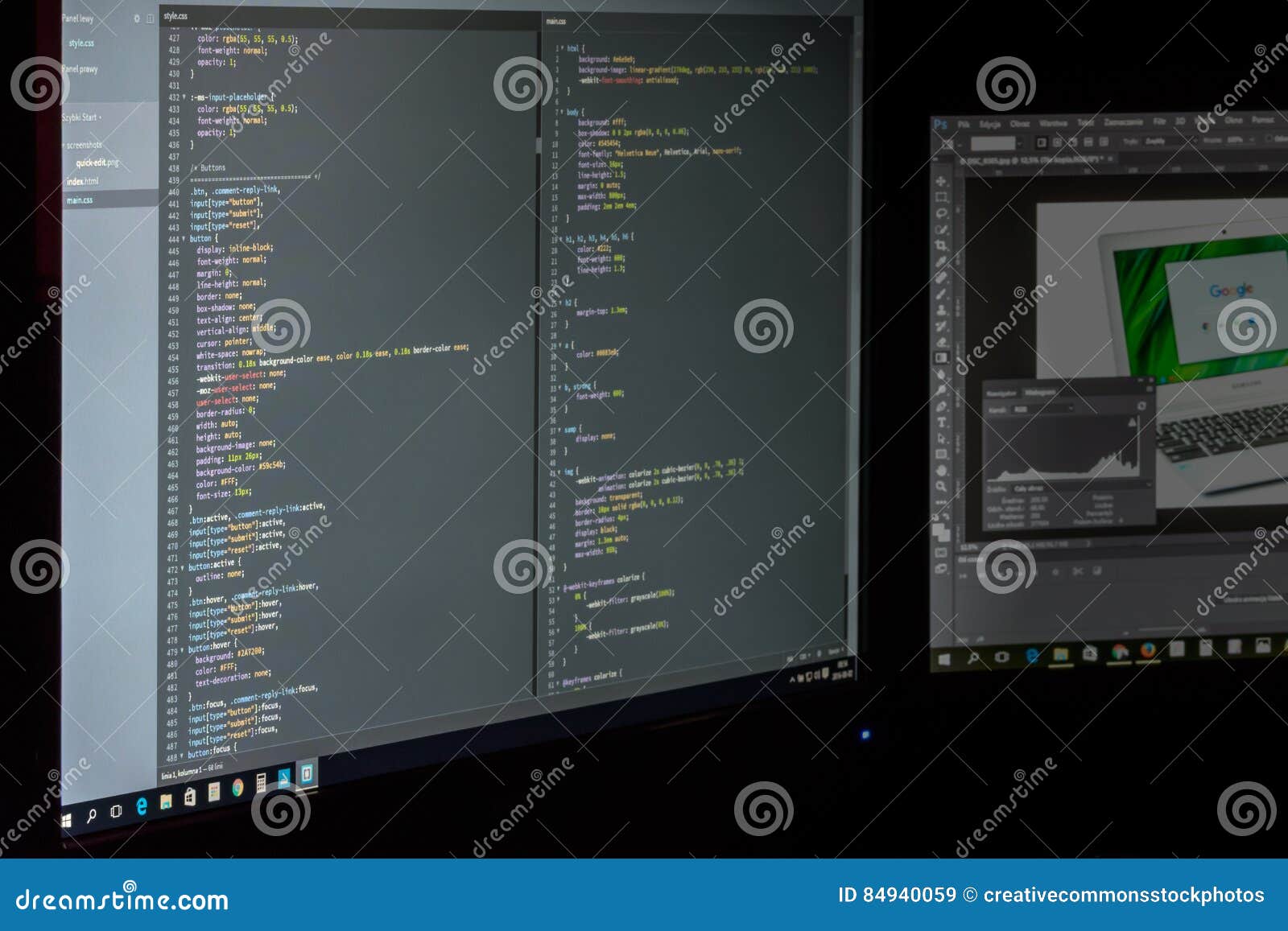 Computer Screen Turned On Picture. Image: 84940059